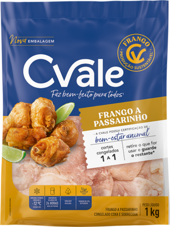 Frango a Passarinho IQF CVale 1 kg CVale - Sabor e Qualidade na Sua Mesa