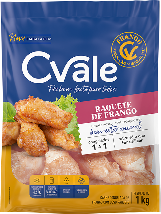 Raquete de Frango IQF CVale 1 kg CVale - Sabor e Qualidade na Sua Mesa