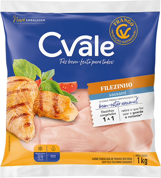 Filezinho Sassami IQF CVale 1 kg CVale - Sabor e Qualidade na Sua Mesa