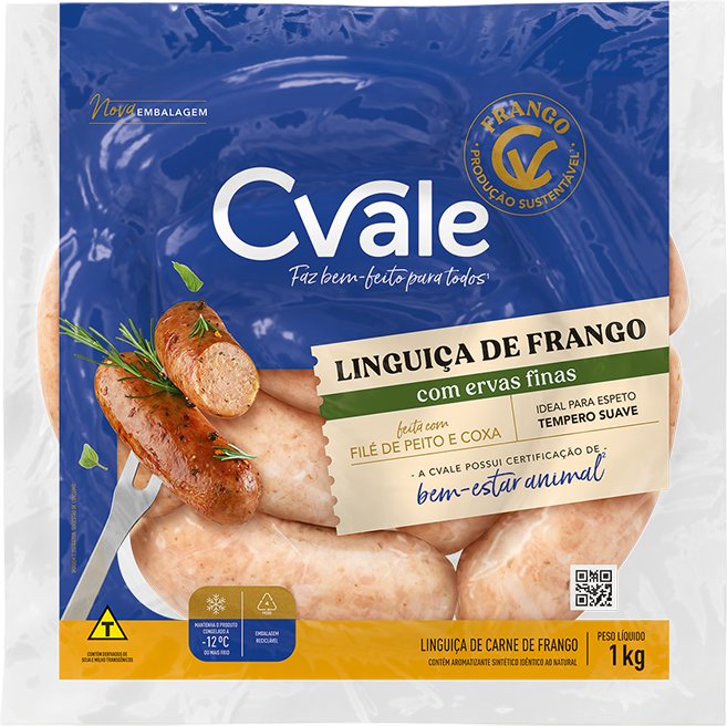 Linguiça de Frango c/ Ervas Finas CVale 1 kg CVale - Sabor e Qualidade ...