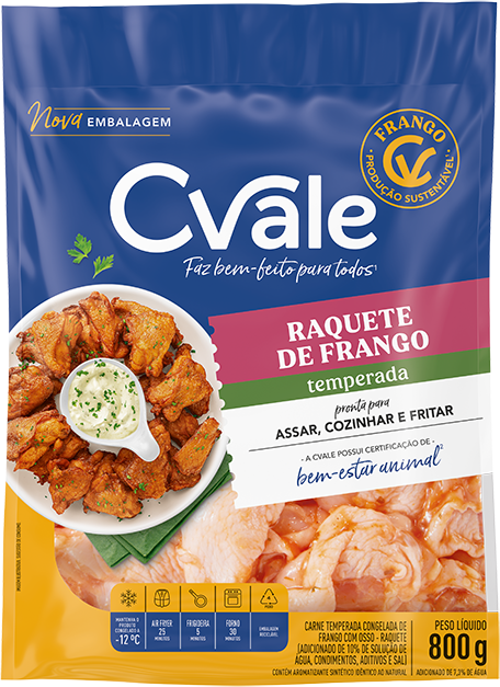 Raquete de Frango IQF Temperada CVale 800 g CVale - Sabor e Qualidade ...