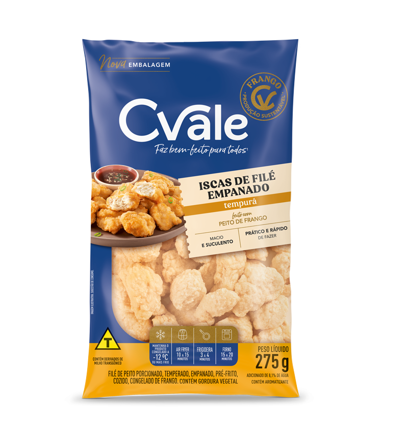 Iscas de Filé de Peito Empanadas Tempurá CVale 275g CVale - Sabor e ...